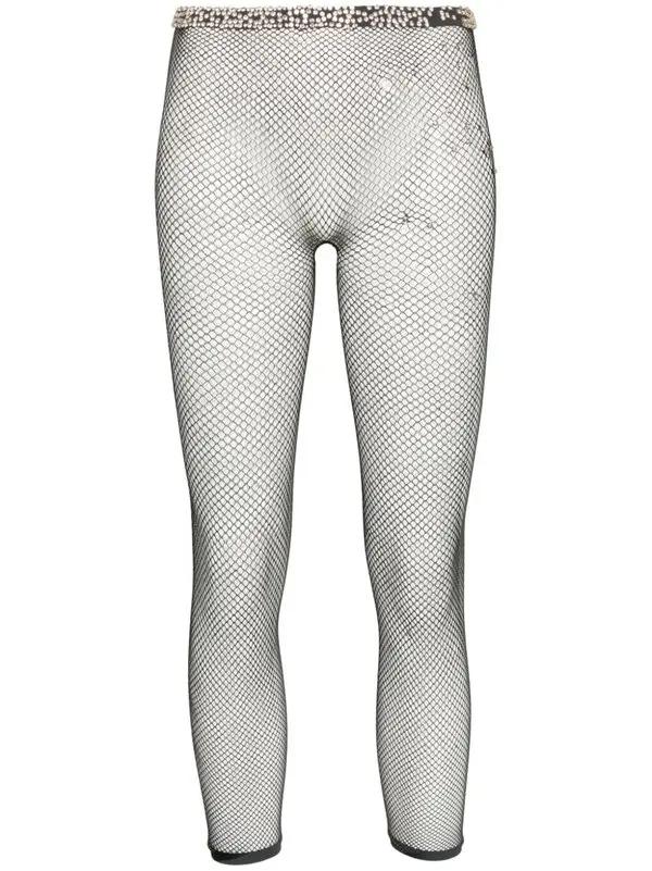 MAISON MARGIELA Rhinestone-embellished Mesh Leggings