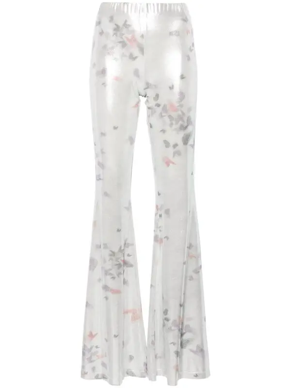 MARGHERITA MACCAPANI Slender Laminated Flared Trousers