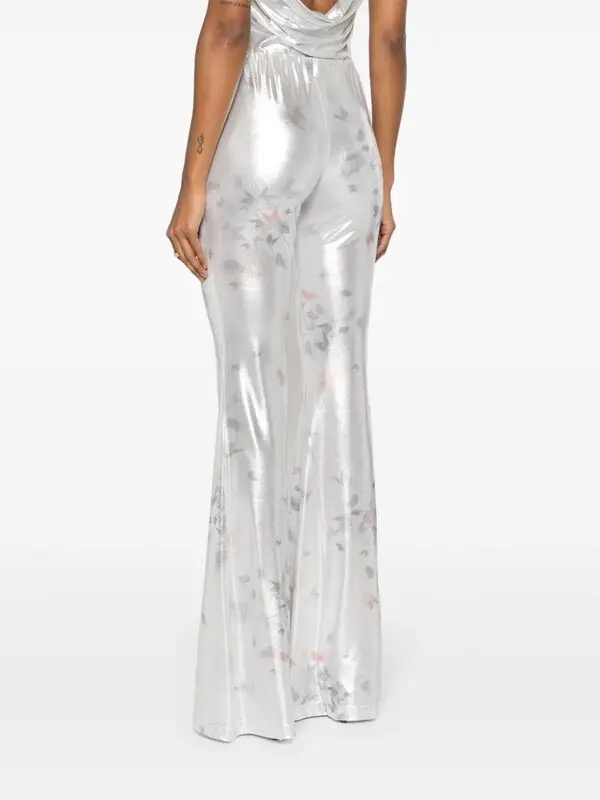 MARGHERITA MACCAPANI Slender Laminated Flared Trousers