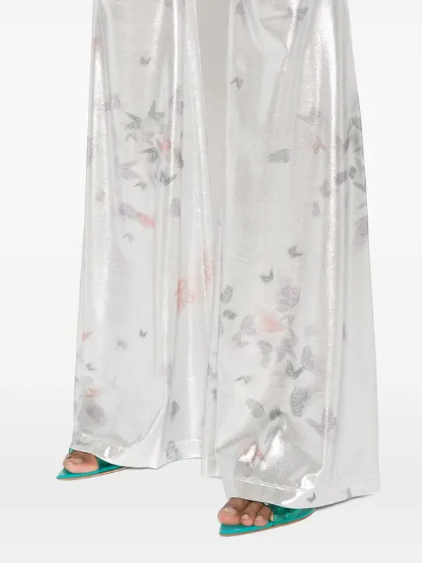 MARGHERITA MACCAPANI Slender Laminated Flared Trousers