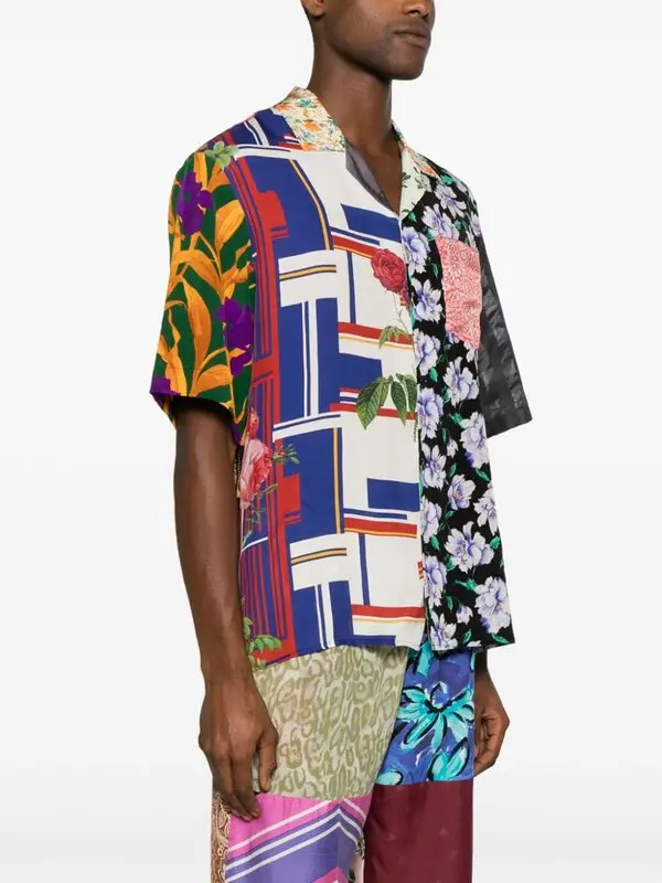 MARINE SERRE Regenerated Silk Scarves Bowling Shirt