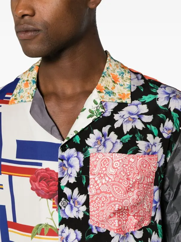 MARINE SERRE Regenerated Silk Scarves Bowling Shirt
