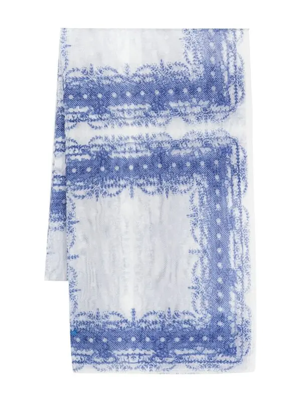 Philosophy Di Lorenzo Serafini Floral-print Tulle Scarf - Blue