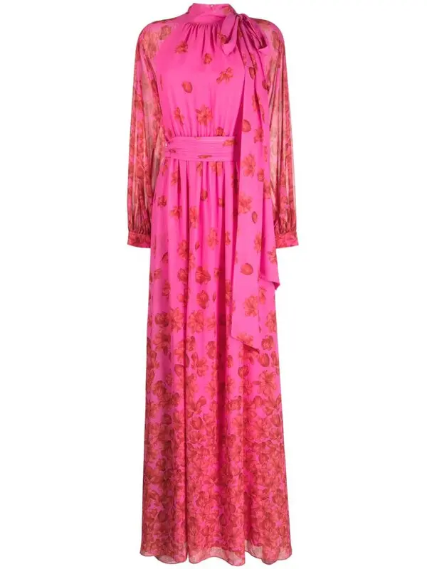 Sachin & Babi Vera Floral-print Chiffon Gown - Pink