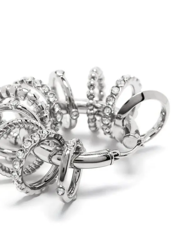 Amina Muaddi Multi Ring Hoop Earrings - Silver