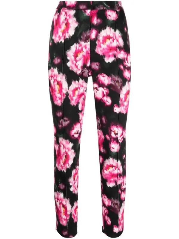 Adam Lippes Daphne Floral-print Trousers - Black