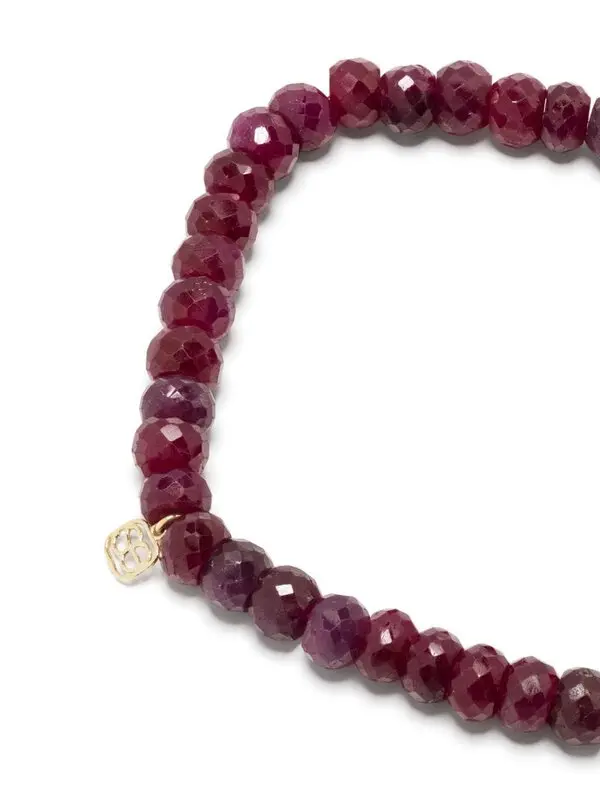 SYDNEY EVAN 14kt Yellow Gold Ruby Hamsa Bracelet - Purple