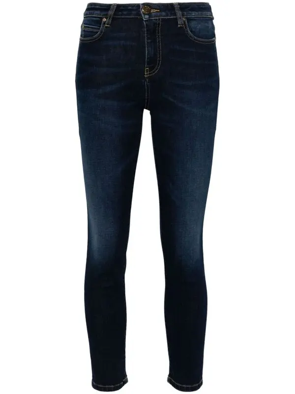 Pinko Love Birds Appliqué Denim Jeans