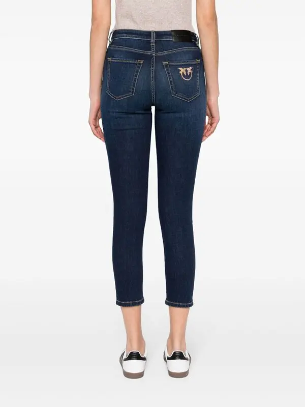 Pinko Love Birds Appliqué Denim Jeans
