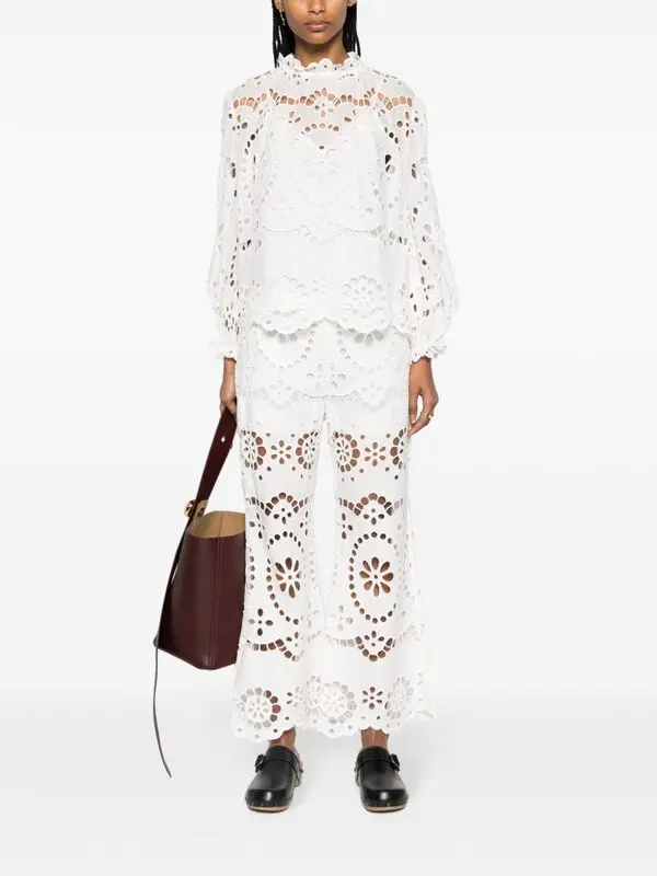 Zimmermann Lexi Broderie Anglaise Trousers - White