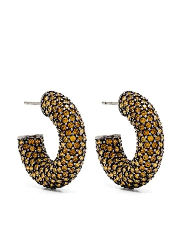 Amina Muaddi Cameron Crystal-embellished Earrings - Gold