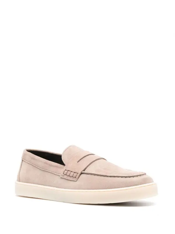 Canali Suede Slip-on Loafers - Neutrals
