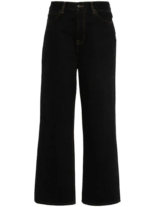 Wardrobe.NYC Logo-patch Wide-leg Jeans - Black