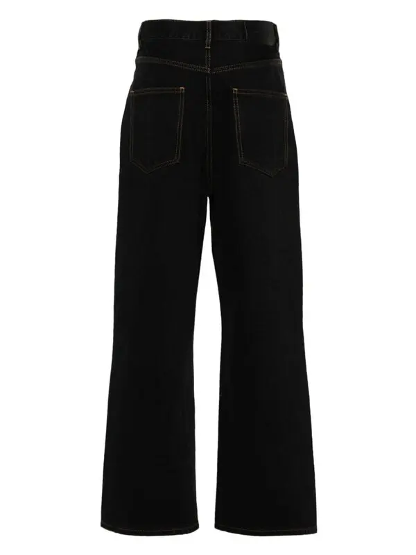 Wardrobe.NYC Logo-patch Wide-leg Jeans - Black