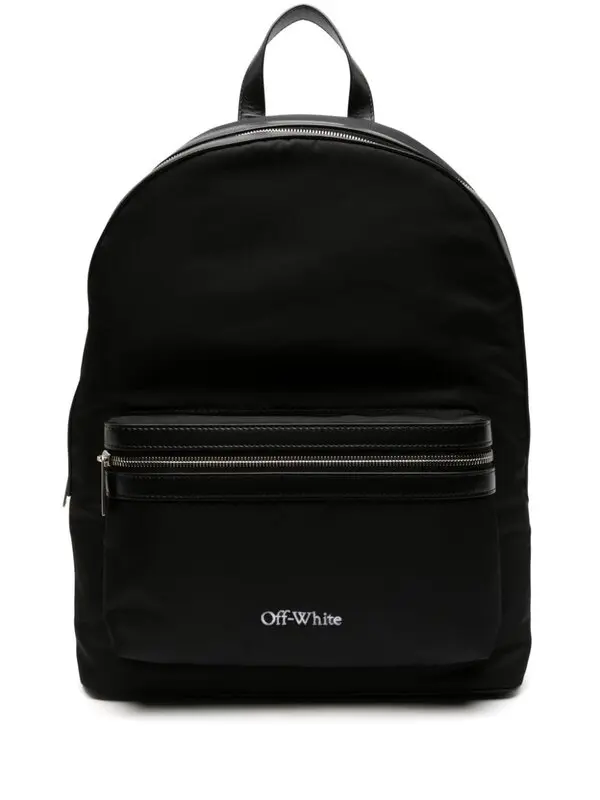 Off-White Embroidered Logo Backpack - Black
