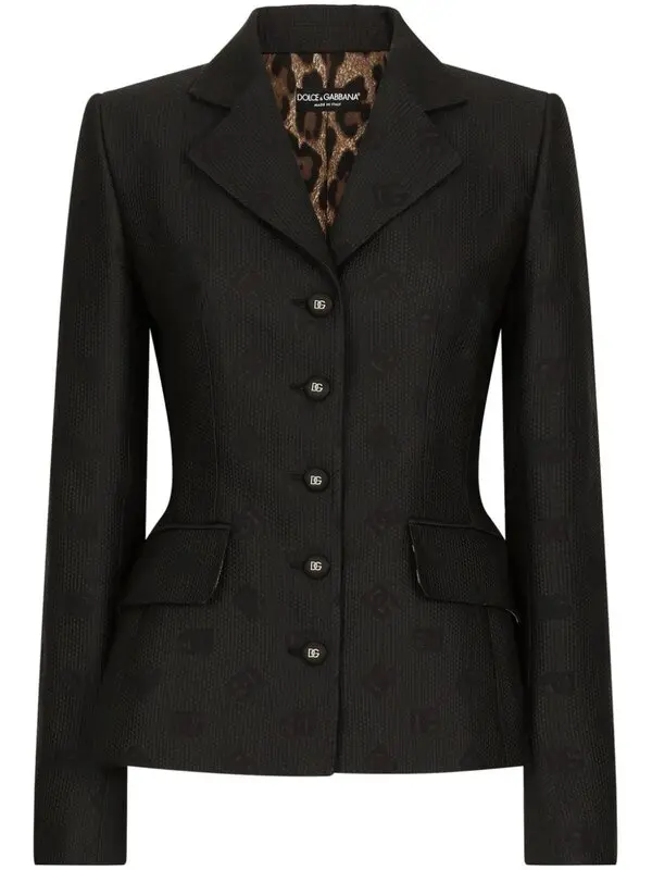 Dolce & Gabbana Logo-jacquard Blazer - Black