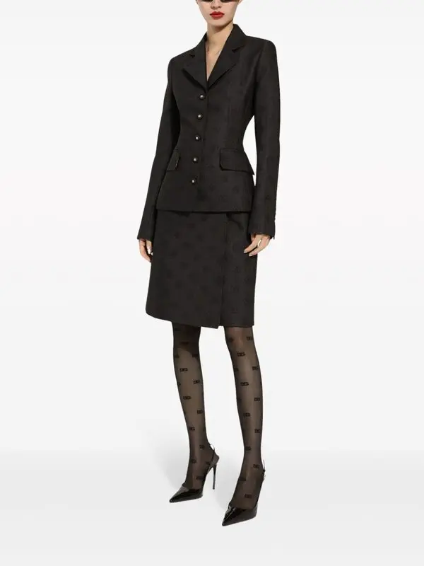 Dolce & Gabbana Logo-jacquard Blazer - Black