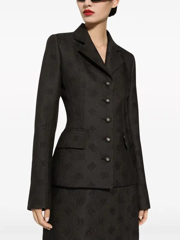 Dolce & Gabbana Logo-jacquard Blazer - Black
