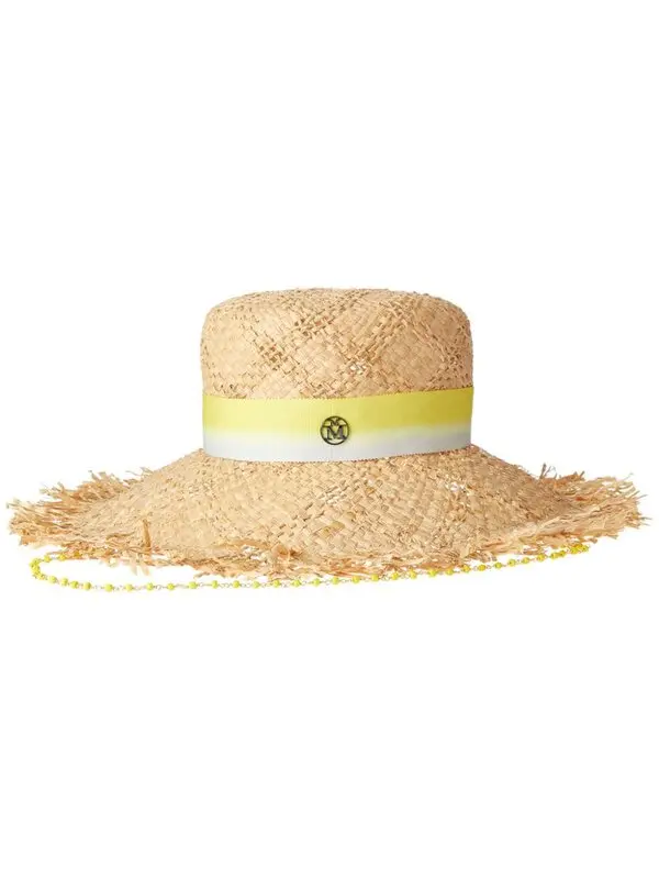 MAISON MICHEL Kendall Raffia Hat - Neutrals