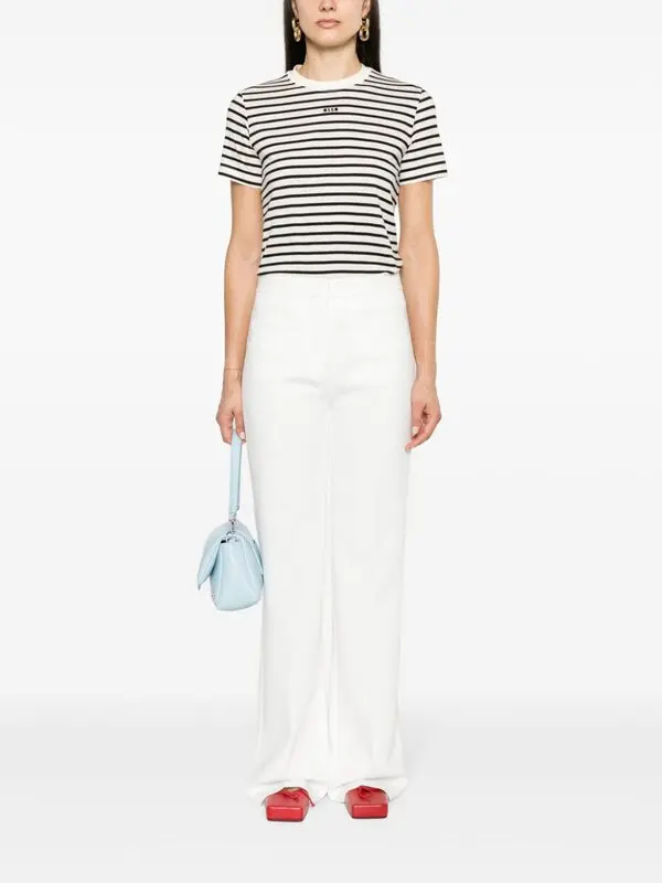 MSGM Striped Logo T-shirt