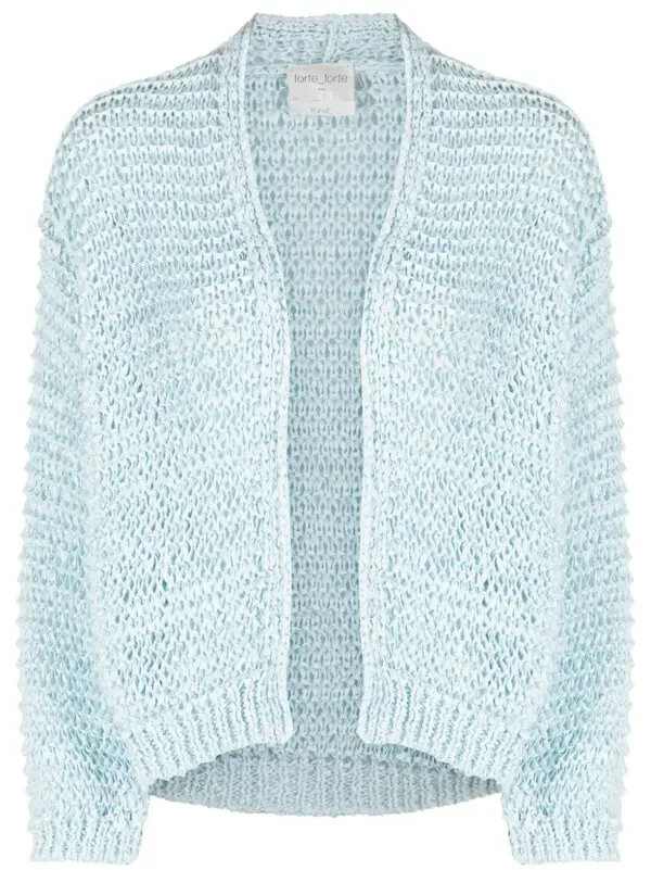 FORTE_FORTE Open-knit Cardigan - Blue