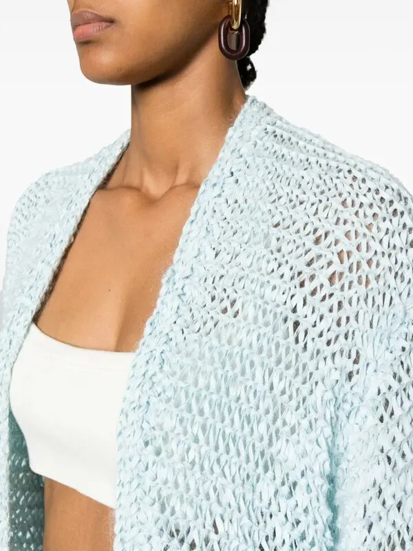 FORTE_FORTE Open-knit Cardigan - Blue