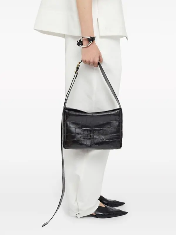 JIL SANDER Crocodile-embossed Leather Crossbody Bag