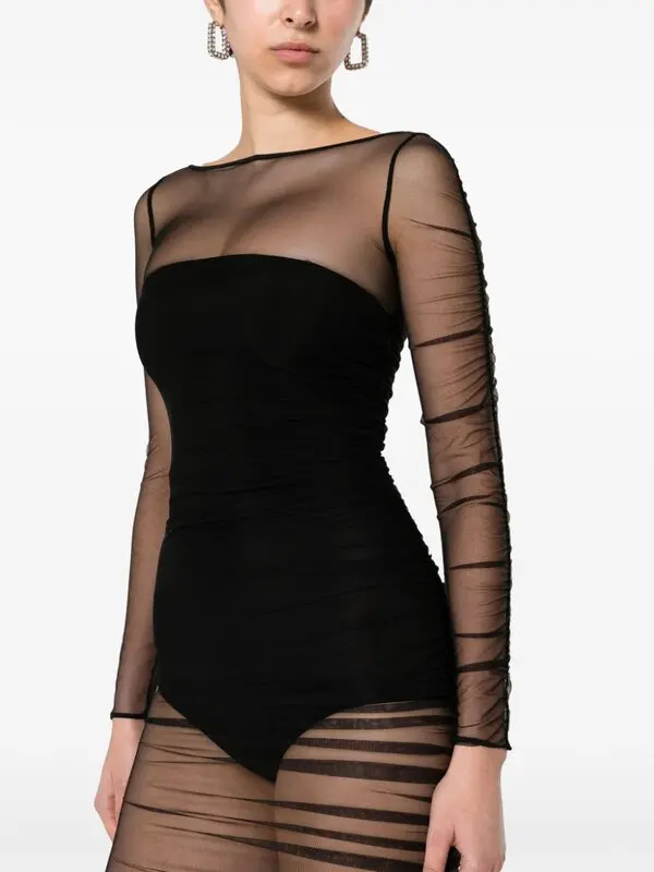 MAISON CLOSE Nuit Fauve Long-sleeve Midi Dress
