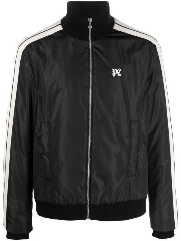 Palm Angels Monogram-embroidered Padded Bomber Jacket - Black