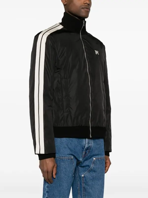 Palm Angels Monogram-embroidered Padded Bomber Jacket - Black