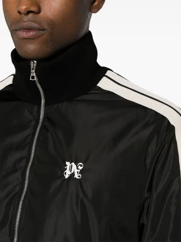 Palm Angels Monogram-embroidered Padded Bomber Jacket - Black