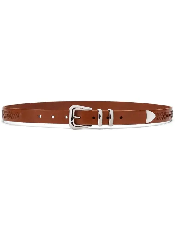 Brunello Cucinelli Woven Leather Belt - Brown