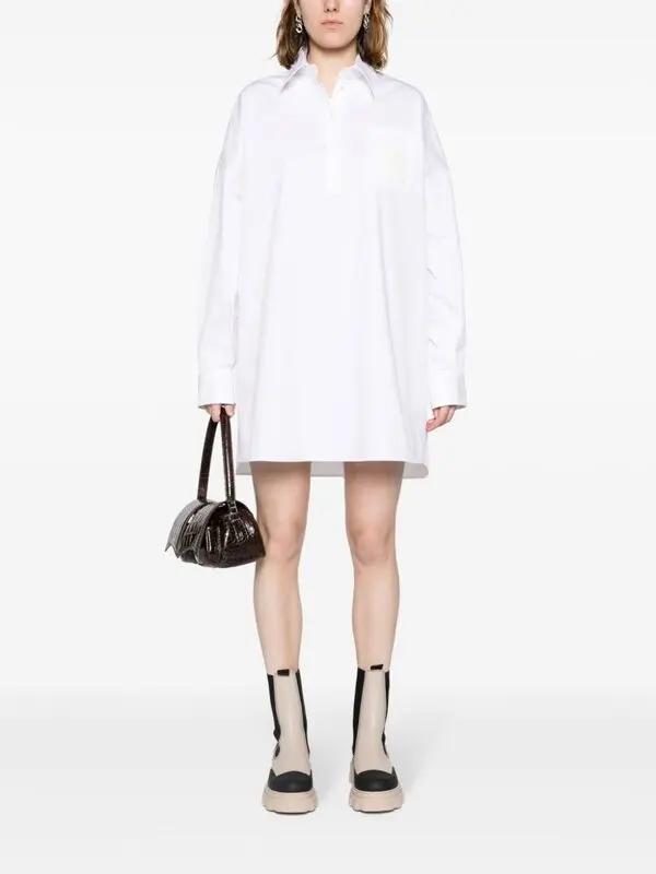 Moschino Logo-patch Cotton Shirtdress