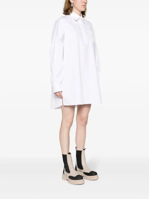 Moschino Logo-patch Cotton Shirtdress