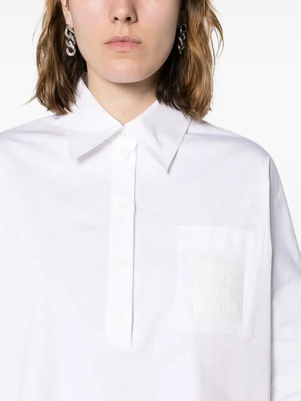 Moschino Logo-patch Cotton Shirtdress