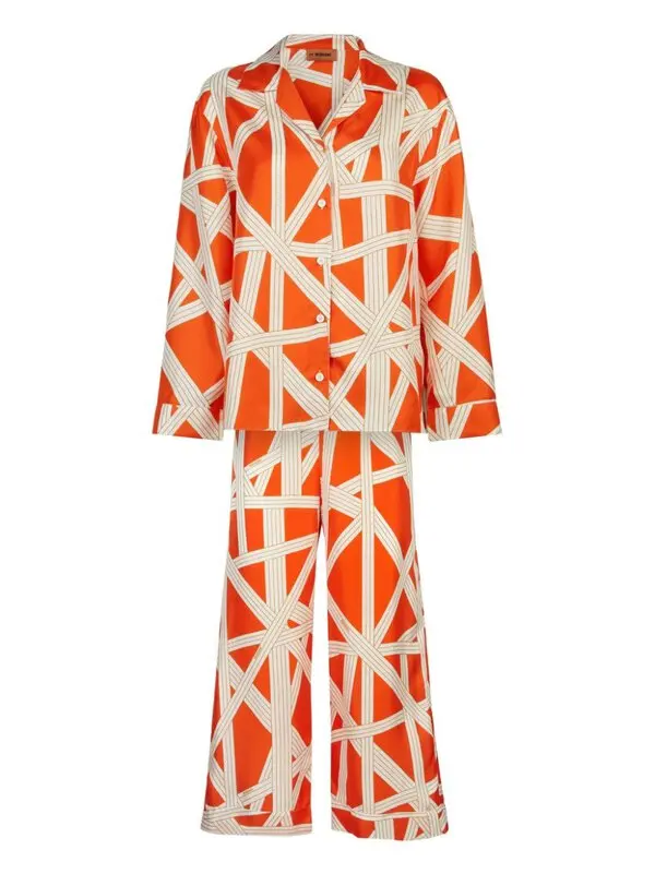 Missoni Graphic-print Silk Pajama Set - Orange