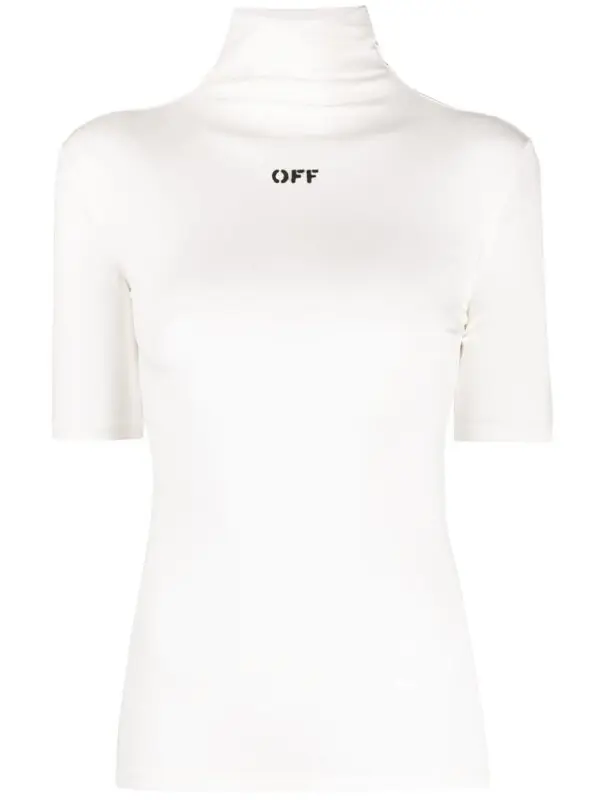 Off-White Logo-print High-neck T-shirt - White