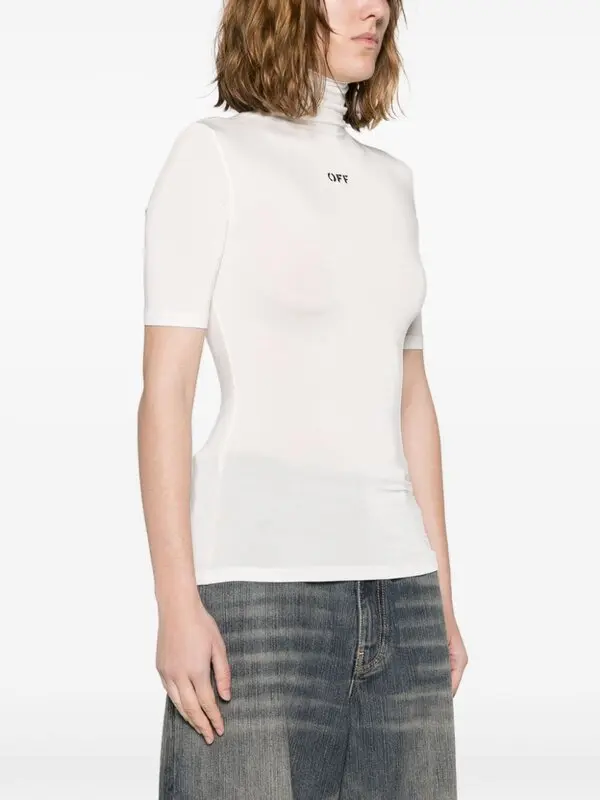 Off-White Logo-print High-neck T-shirt - White