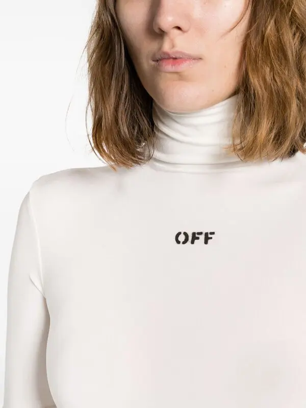 Off-White Logo-print High-neck T-shirt - White