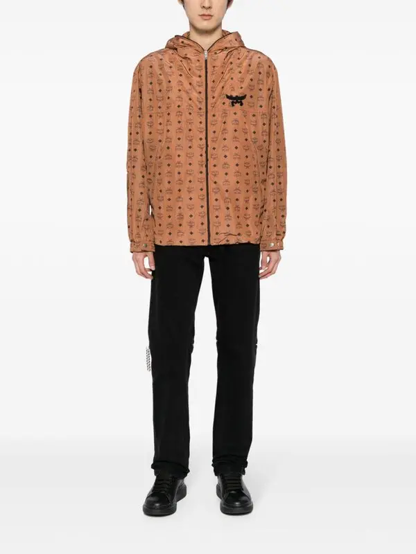 Mcm Monogram-print Hooded Jacket
