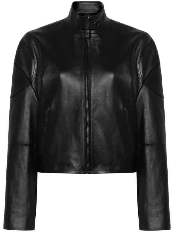 Acne Studios Logo-embossed Leather Jacket - Black
