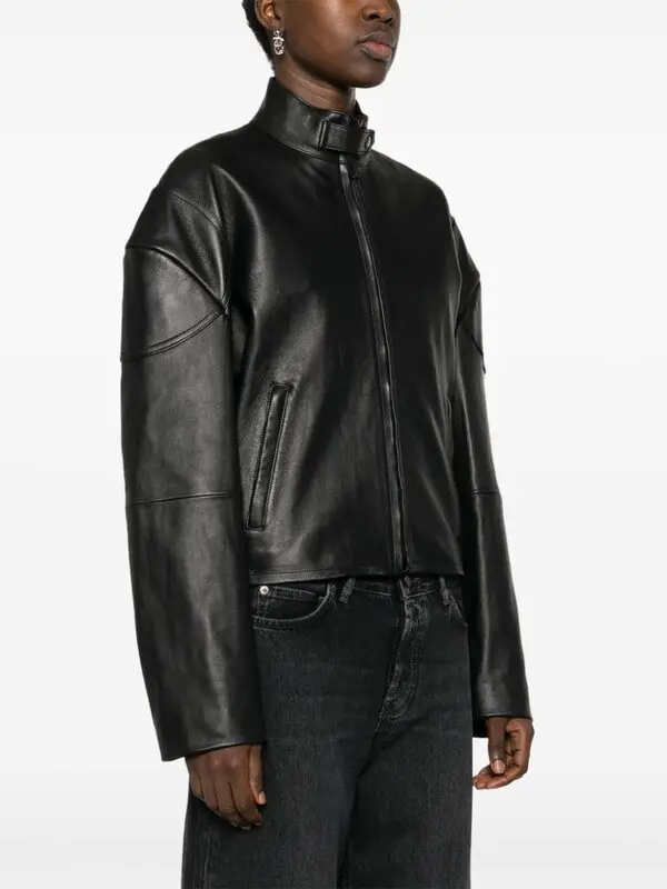 Acne Studios Logo-embossed Leather Jacket
