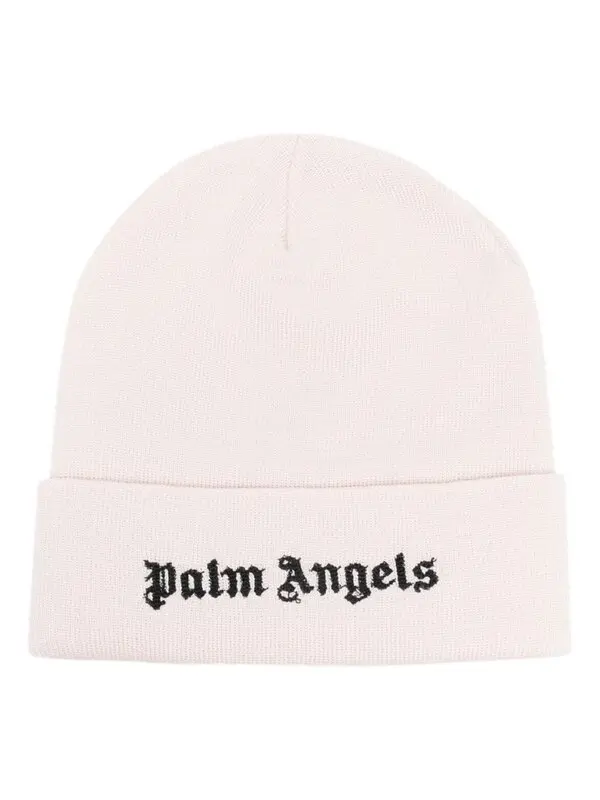 Palm Angels Logo-embroidered Wool Beanie - Neutrals