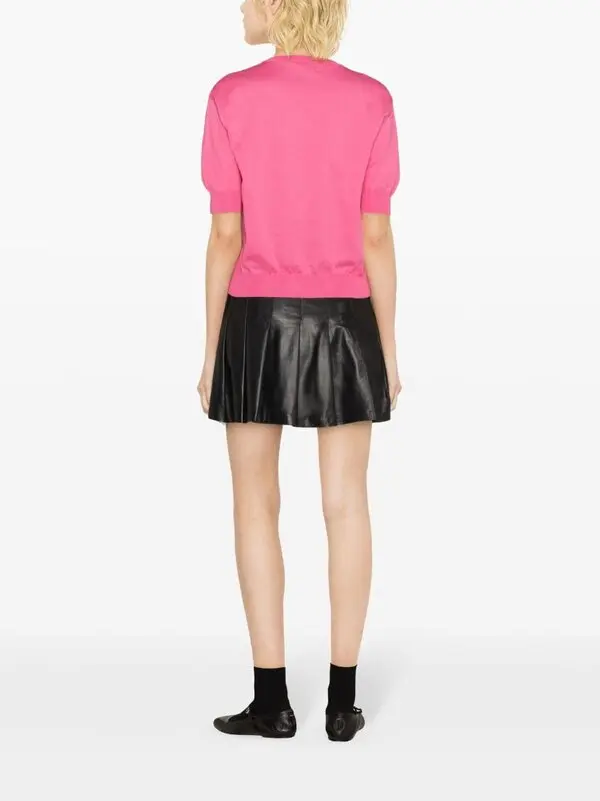Moschino Teddy Bear-intarsia Cropped Jumper - Pink