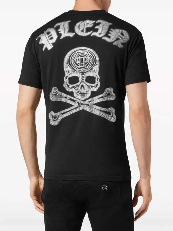 Philipp Plein Skull&bones Rhinestoned T-shirt - Black