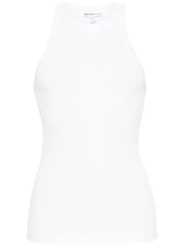 JAMES PERSE Round-neck Ribbed Tank Top - White