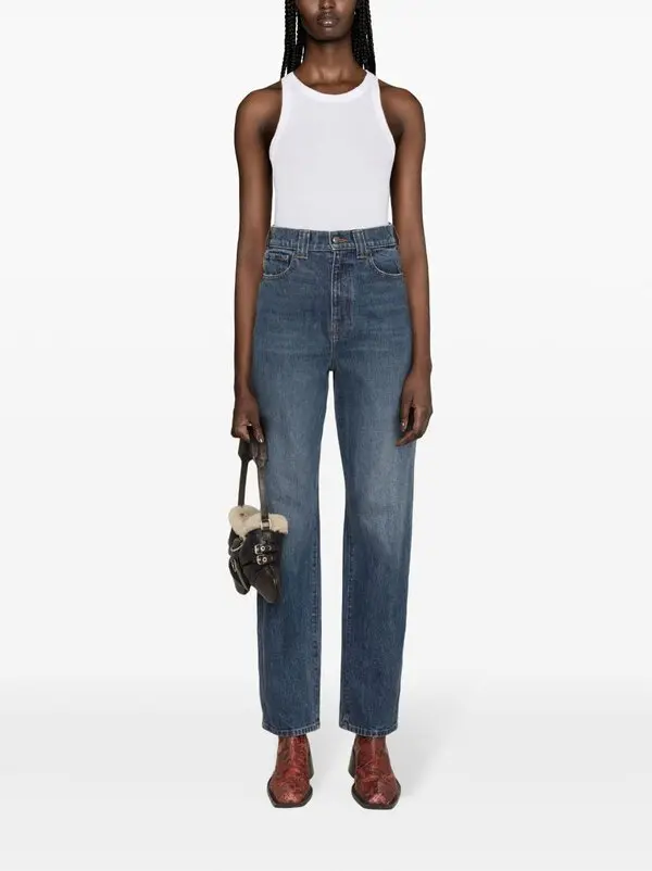 JAMES PERSE Round-neck Ribbed Tank Top - White