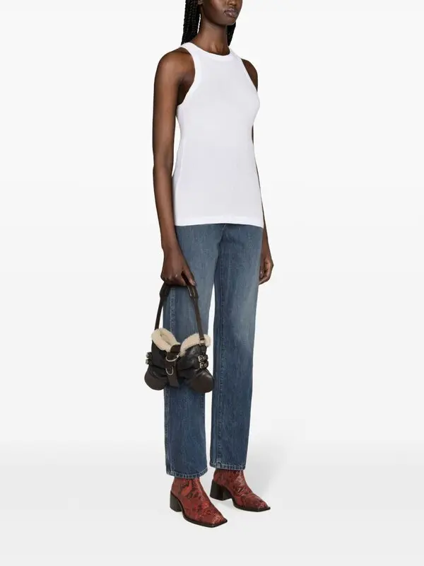 JAMES PERSE Round-neck Ribbed Tank Top - White