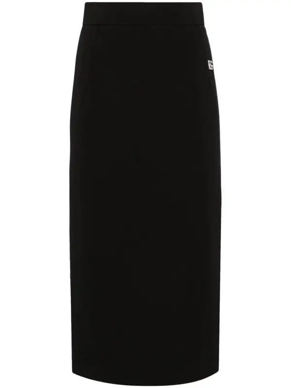 Dolce & Gabbana Logo-plaque Midi Skirt