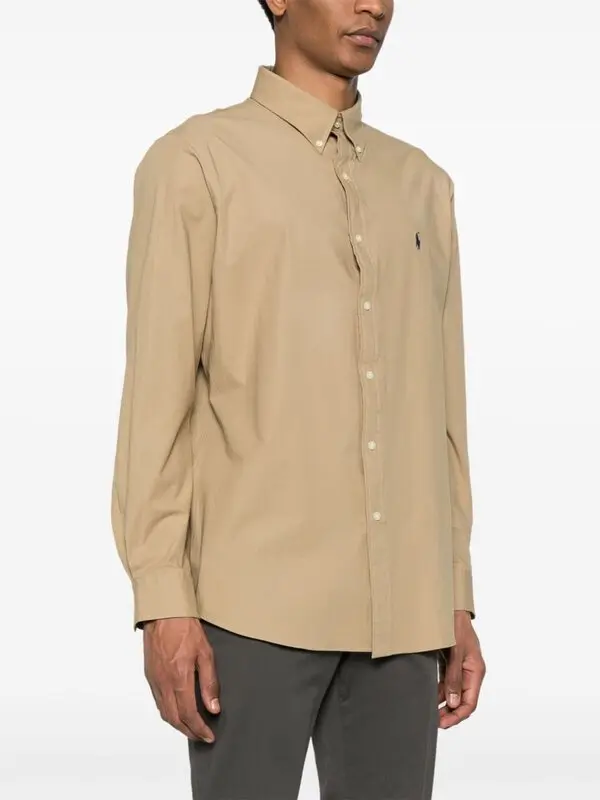 Polo Ralph Lauren Polo Pony-embroidery Stretch-cotton Shirt - Neutrals